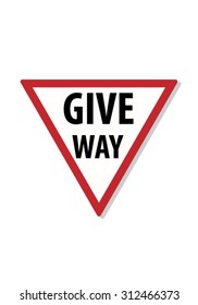 Give Way Symbol Stock Vector (Royalty Free) 312466373 | Shutterstock