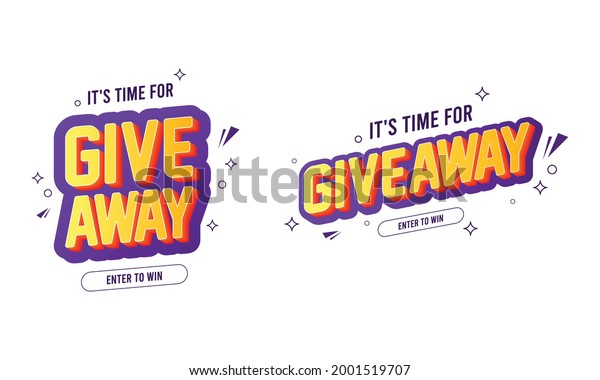 Giveaway Text Banner Collections Vector Illustration Stock Vector ...