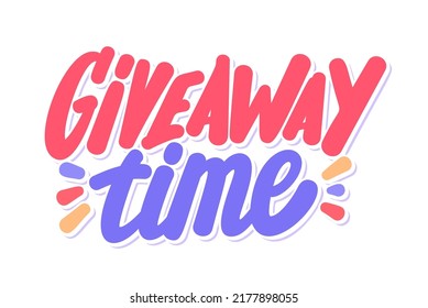 Giveaway Time Vector Handwritten Lettering Banner Stock Vector (Royalty ...