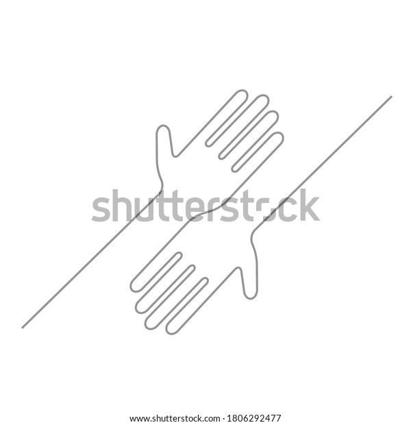 Giving Hands Continuous Line Art Illustration Stock Vector (Royalty ...