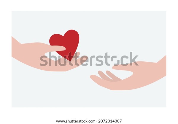 Giving Heart One Hand Another Concept Stock Vector (Royalty Free ...