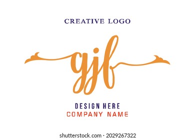 Gjf Lettering Logo Simple Easy Understand Stock Vector (Royalty Free ...