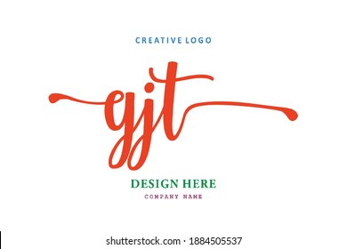 Gjt Lettering Logo Simple Easy Understand Stock Vector (Royalty Free ...