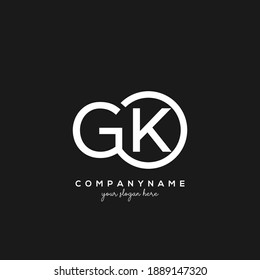 Gk Initial Letter Logo Round White Stock Vector (Royalty Free ...