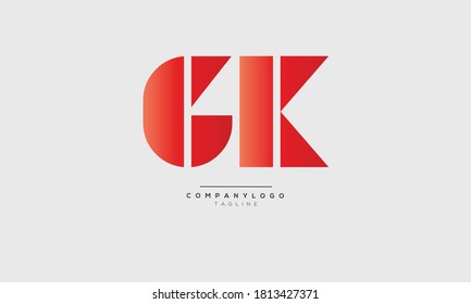 Gk Initials Monogram Letter Text Alphabet Stock Vector (Royalty Free ...