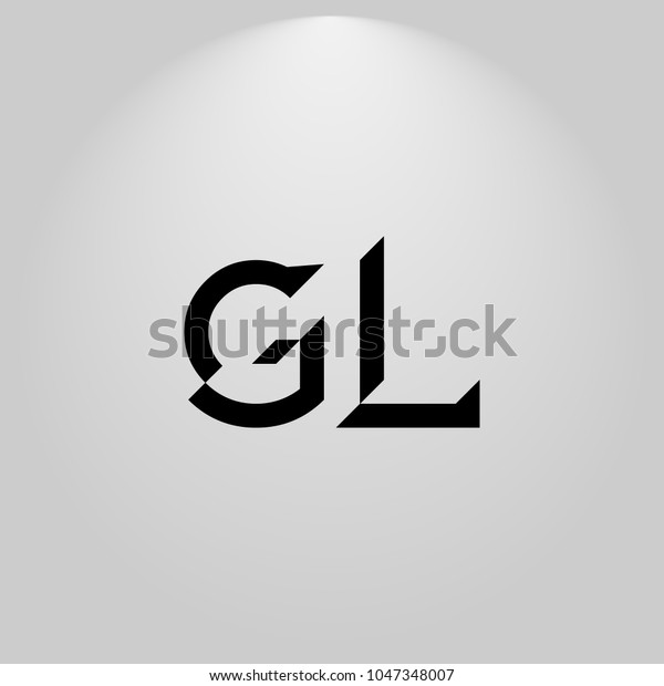 Gl Abstract Black Letters White Gray Stock Vector (Royalty Free ...