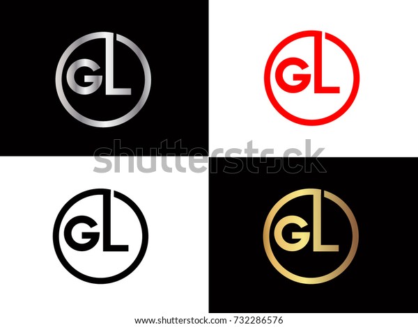 Gl Logo Letter Design Vector Red Stock Vector (Royalty Free) 732286576