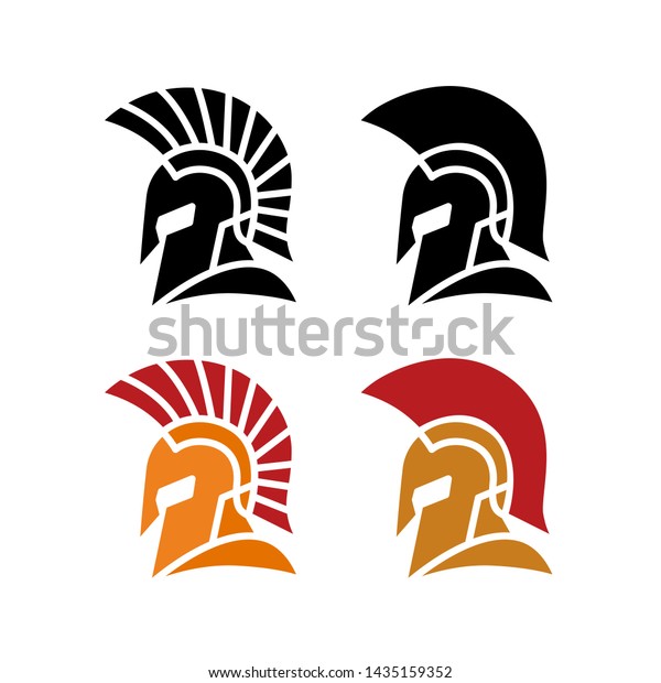 Gladiator Heads Helmet Illustration Set Stock Vector (Royalty Free ...