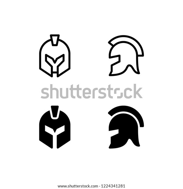 Gladiator Icon Logo Vector Symbol Helmet Stock Vector (Royalty Free ...