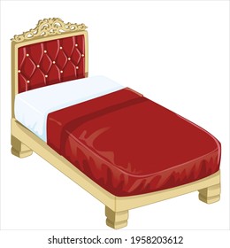 Glamour Bed Red Colour Vector Stock Vector (Royalty Free) 1958203612 ...