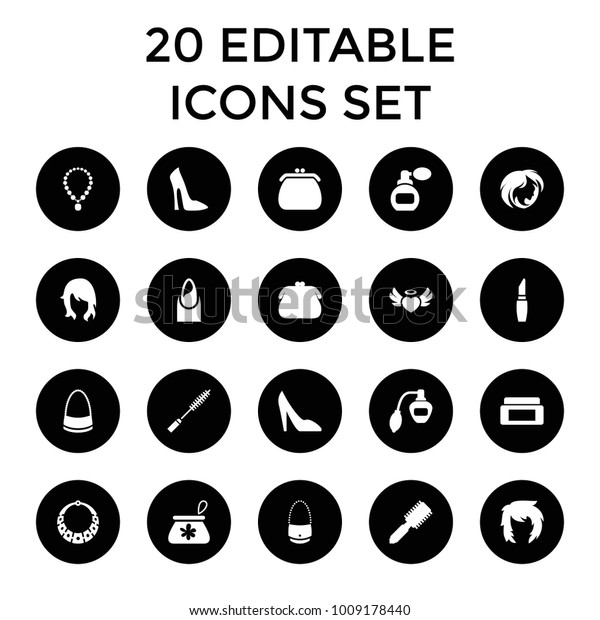 Glamour Icons Set 20 Editable Filled Stock Vector (Royalty Free ...