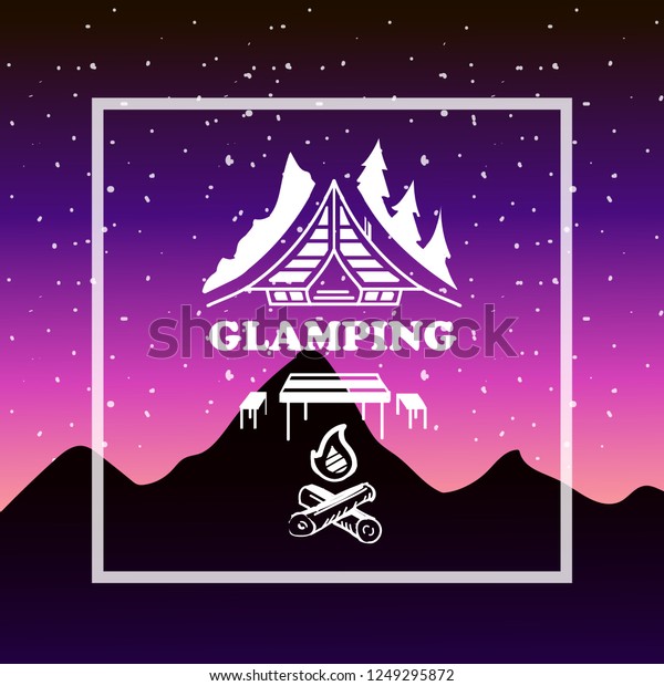 Glamping Sign Vector Illustration Stock Vector (Royalty Free) 1249295872