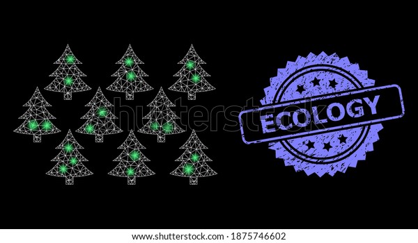 Glare Mesh Network Fir Forest Light Stock Vector (Royalty Free ...