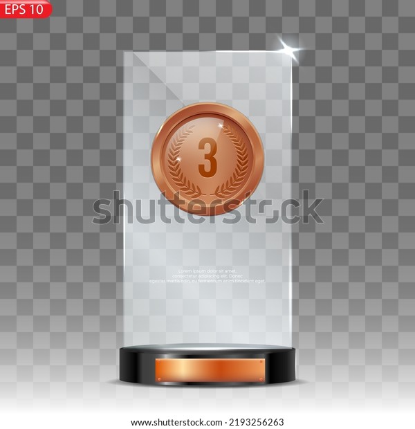 Glass Awards Realistic Transparent Winner Trophy Stock Vector (Royalty ...