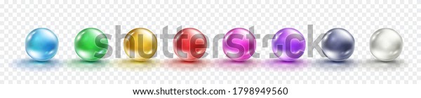 Glass Ball Set Isolated On Transparent Stock Vector (Royalty Free ...