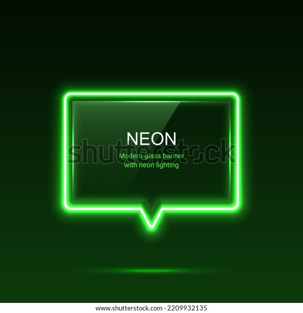 Glass Banner Neon Lights Vector Illustration Stock Vector (Royalty Free ...