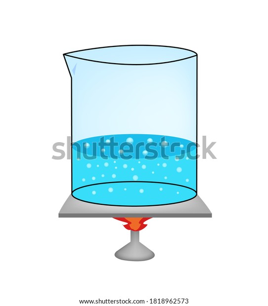 Glass Beaker Boiling Water Vector Illustration Stock Vector (Royalty ...