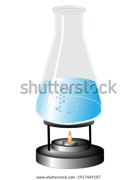 Glass Beaker Over Burner Laboratory Equipment Stock Vector (Royalty ...
