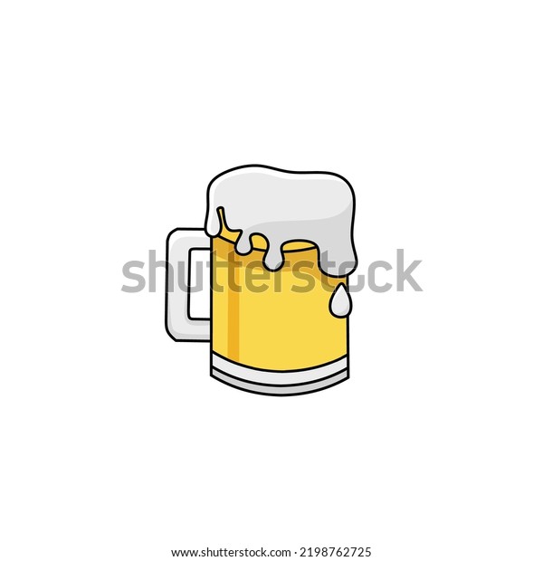 Vektor Stok Glass Beer Bubbling Foam Dripping Around (Tanpa Royalti ...