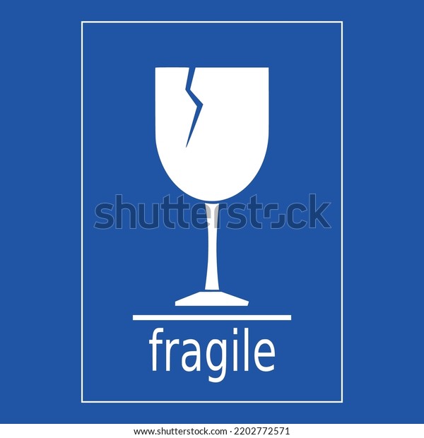 Glass Broken Label Box Wrapping Fragile Stock Vector (Royalty Free ...