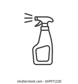 Glass Cleaner Line Icon Window Cleaning Stock Vector (Royalty Free ...