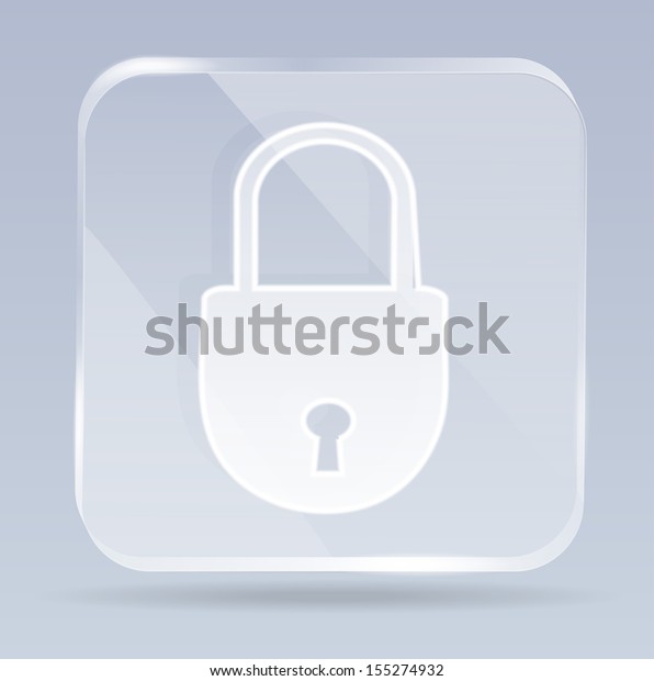 Glass Closed Lock Icon Stock Vector (Royalty Free) 155274932