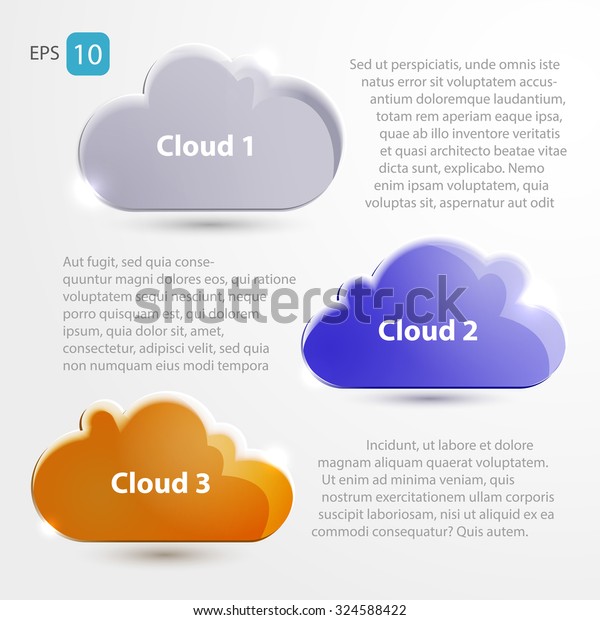 Glass Clouds On White Background Modern Stock Vector (Royalty Free ...