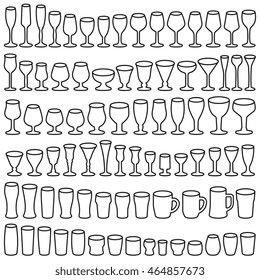 Glass Collection Vector Outline Illustration Stock Vector (Royalty Free ...