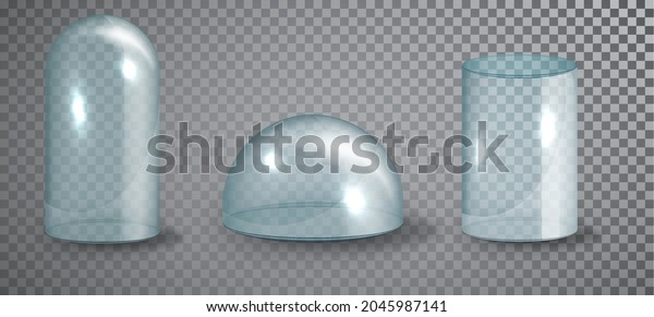 Glass Dome Set Isolated On Transparent Stock Vector (Royalty Free ...