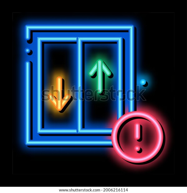 Glass Falling Out Window Neon Light Stock Vector (Royalty Free) 2006216114