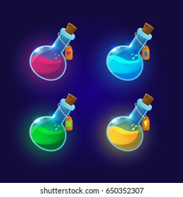 Glass Flasks Bottles Game Design Elements Stock Vector (Royalty Free ...
