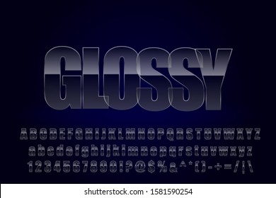 Glass Font Gloss Stylish Vector Alphabet Stock Vector (Royalty Free ...