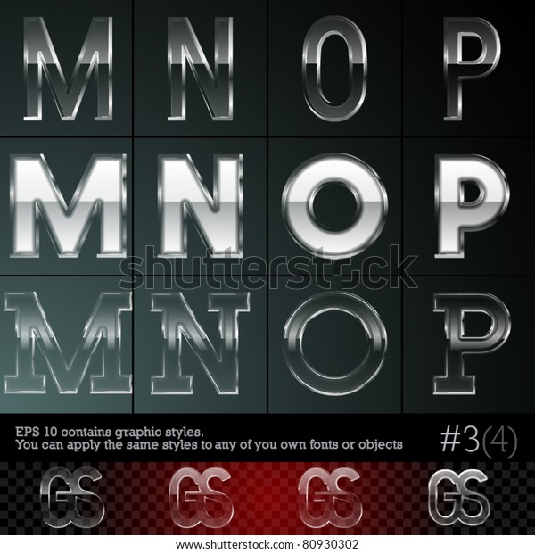 Glass Font Font Plus Graphic Styles Stock Vector (Royalty Free ...