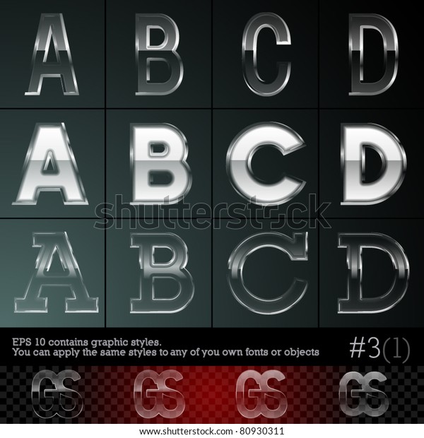 Glass Font Font Plus Graphic Styles Stock Vector (Royalty Free ...