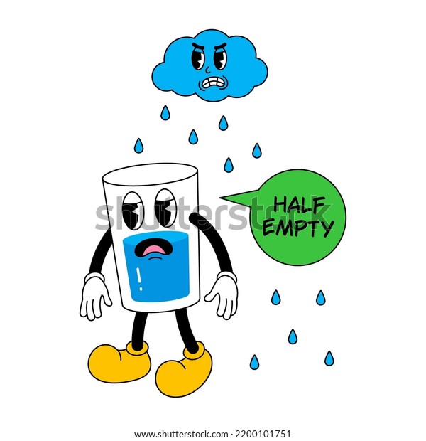 Glass Half Empty Water Sad Glass Stock Vector (Royalty Free) 2200101751 ...