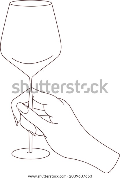 Glass Hand Illustration Execution Line On Stock Vector (Royalty Free ...