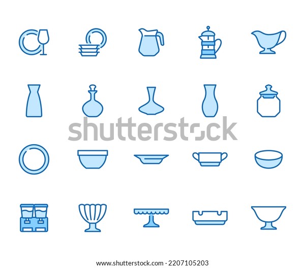 Glass Illustration Including Icons Tableware Plate Stock Vector ...