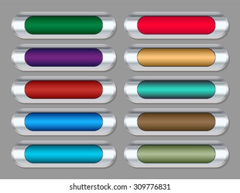 Set Red Metal Buttons Web Elements Stock Vector (Royalty Free ...