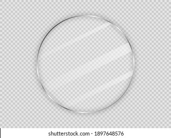Glass Plate Circle Frame Isolated On Stock Vector (Royalty Free ...