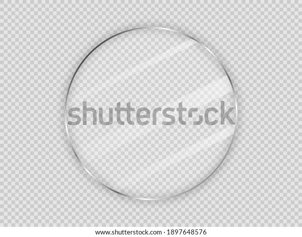 Glass Plate Circle Frame Isolated On Stock Vector (Royalty Free ...