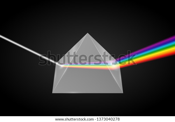 Glass Pyramid Refraction Light Prism Spectrum Stock Vector (Royalty ...