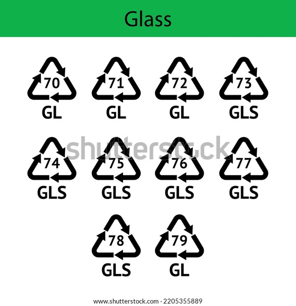 Glass Recycling Codes Recycling Symbol On Stock Vector (Royalty Free ...