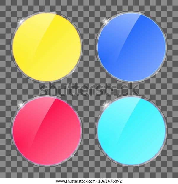 Glass Round Shapes Set Realistic Vector Stock Vector (Royalty Free ...
