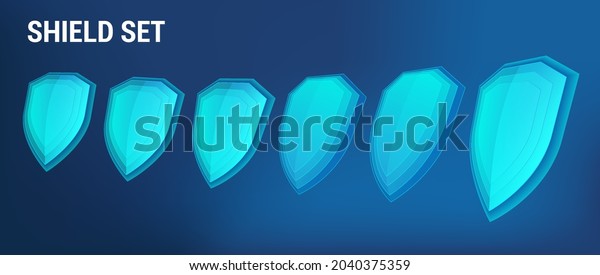 Glass Shield Futuristic Style Vector Collection Stock Vector (Royalty ...