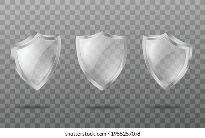 Glass Shields Three Points View Realistic Stock Vector (Royalty Free ...