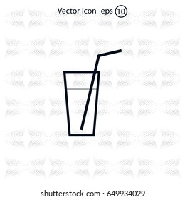 Glass Straw Icon Stock Vector (Royalty Free) 649934029
