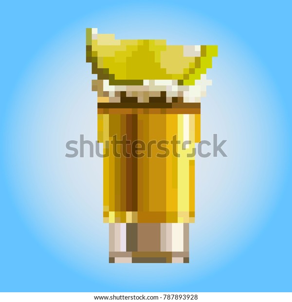 Glass Tequila Salt Lime Pixel Art Stock Vector (Royalty Free) 787893928
