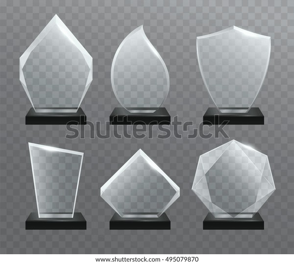 Glass Transparent Trophy Awards Dark Stand Stock Vector (Royalty Free ...