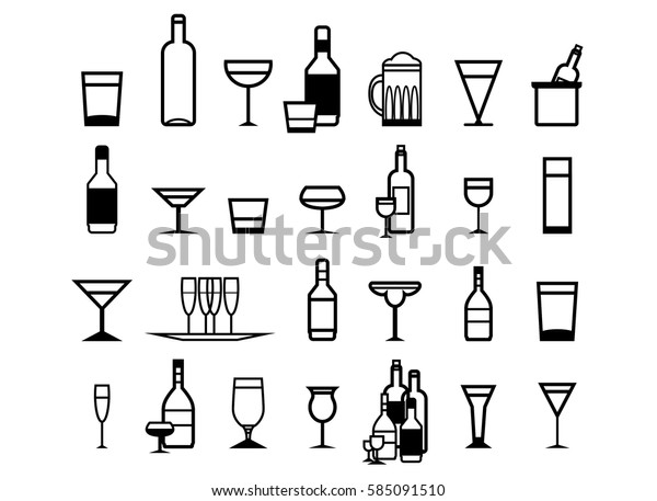Glass Vector Silhouette Collection Stock Vector (Royalty Free ...