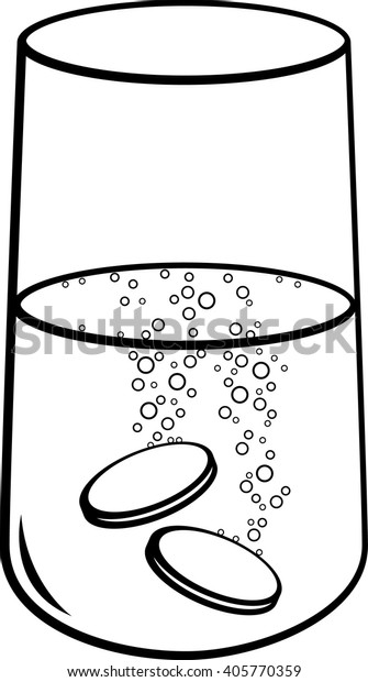 Glass Water Antacid Tablets Stock Vector (Royalty Free) 405770359